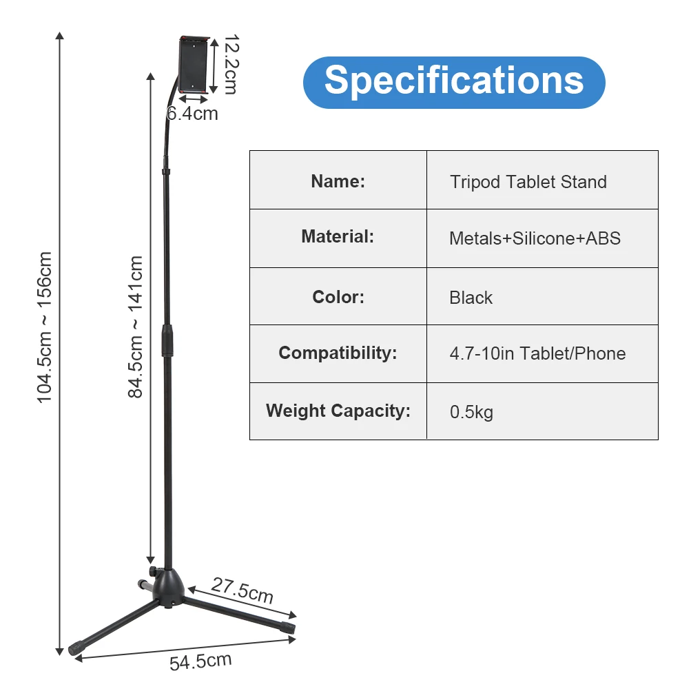 Universal Long Arm Stand Floor Phone Stand Flexible Mobile Phone Tablet ...