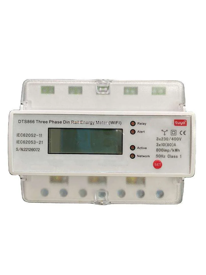 Tuya Wifi Electricity Meter Wireless Three Phase Din Rail Energy Meter ...