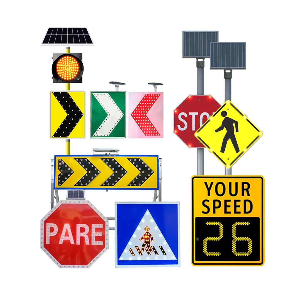 Solar Powered LED Traffic Signs - Bright, Safe, and Durable