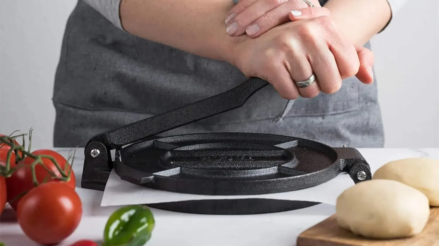 Kitchen Heavy Duty Manual Corn Flour Press Pre-seasoned Cast Iron Taco ...