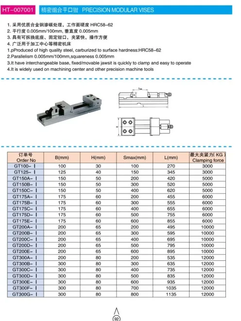 Precision Vise Modular Clamp Vise for Precision Milling