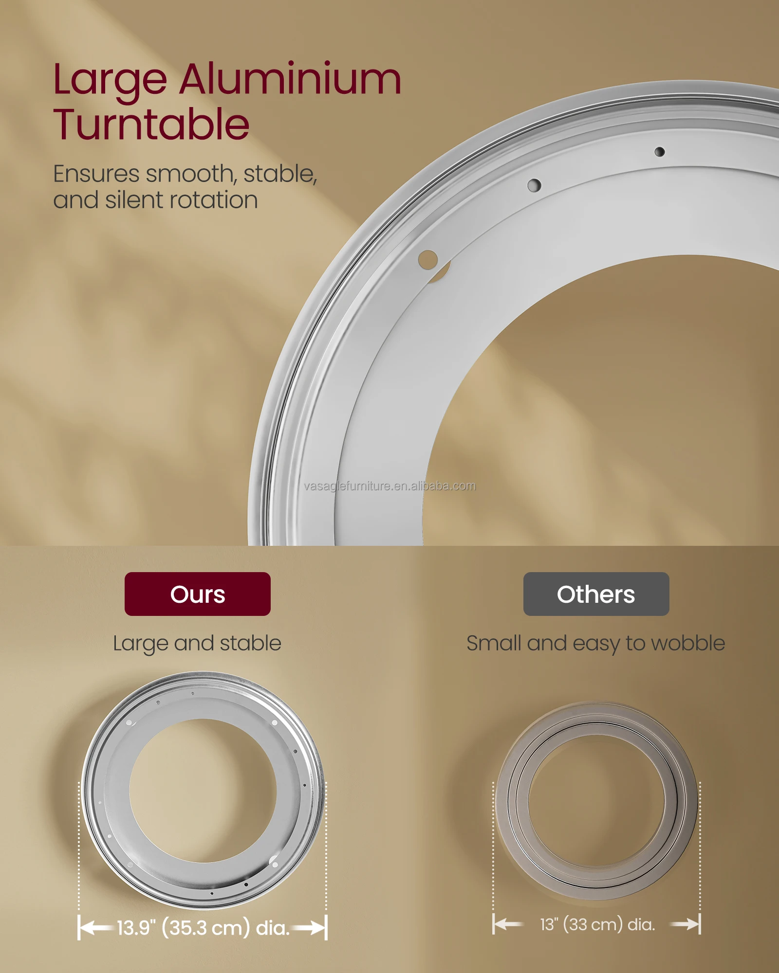 VASAGLE 4-Tier Rotating Bookcase - Perfect for Small Spaces