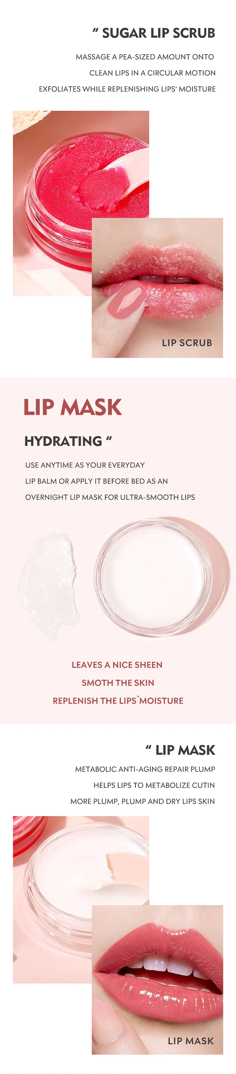 Lip Scrub/mask/oil Nourishing Lips Care Kit Moisturizing Lip Care Set ...