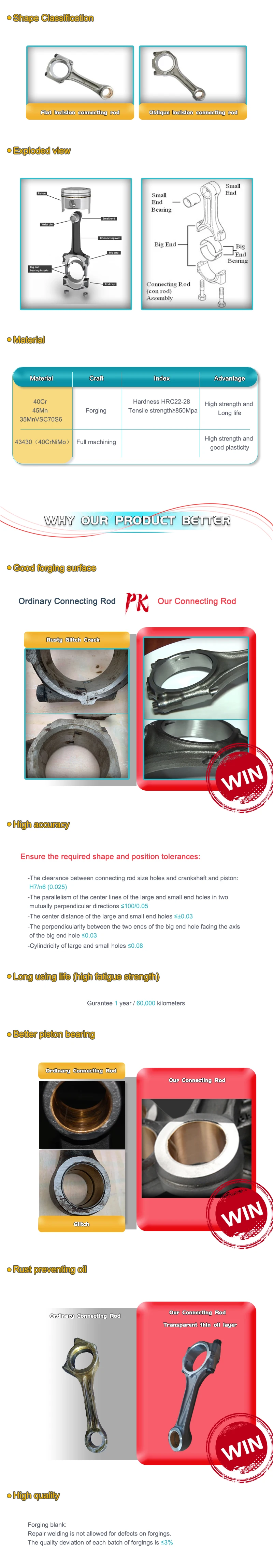 High Quality Connecting Rods for Caterpillar Machinery