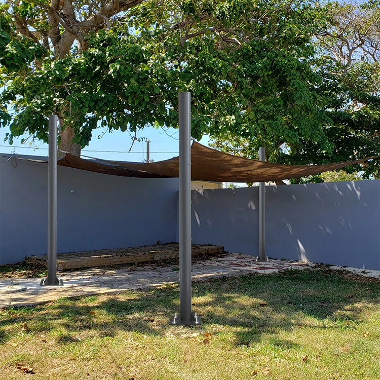 Sun Shade Sail Extension Pole Variable Height Galvanized Steel Sail ...