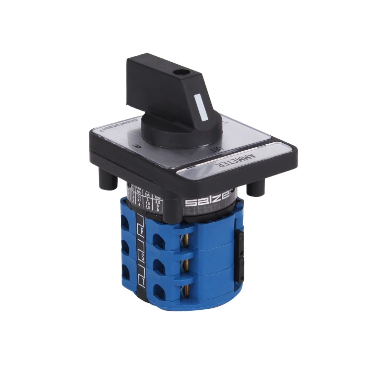 Salzer Ammeter Switch SA16 16 Amp OFF-R-Y-B 61325 48X60mm Rotary cam ...