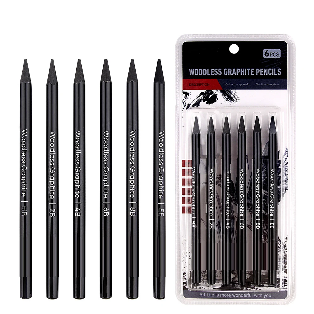 Artist Quality Woodless Graphite Pencil 6 Grades of Graphite Super Long ...