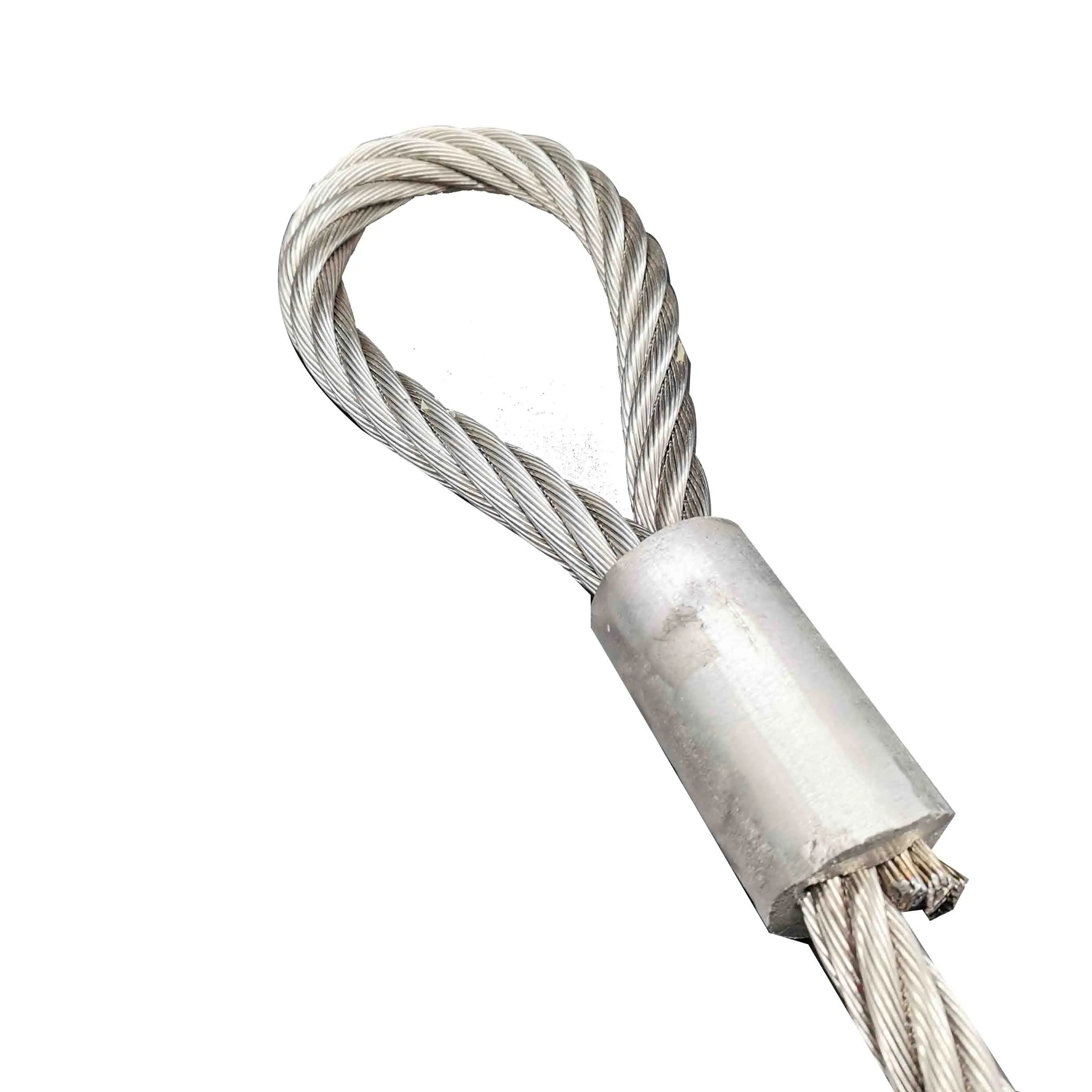 Mechanical Pressed Steel Wire Rope Lifting Metal Sling With Thimble ...