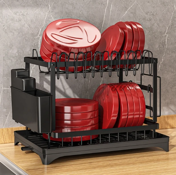 Foldable Dish Drying Rack Double Layer Dish Rack Multifunction Dish ...