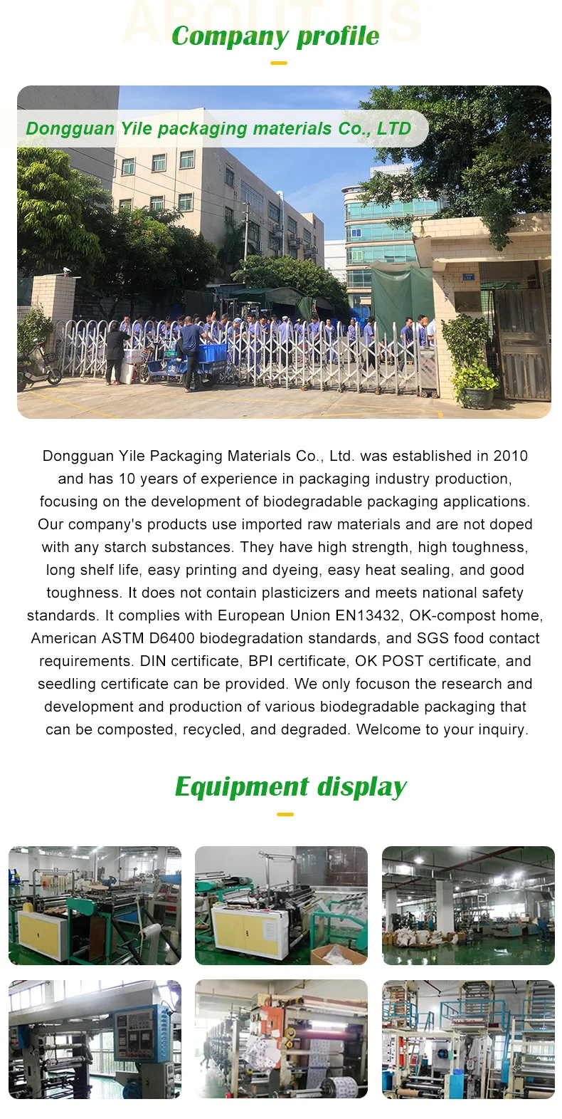 Custom Biodegradable Compostable Eco-friendly Degradation Plastic ...