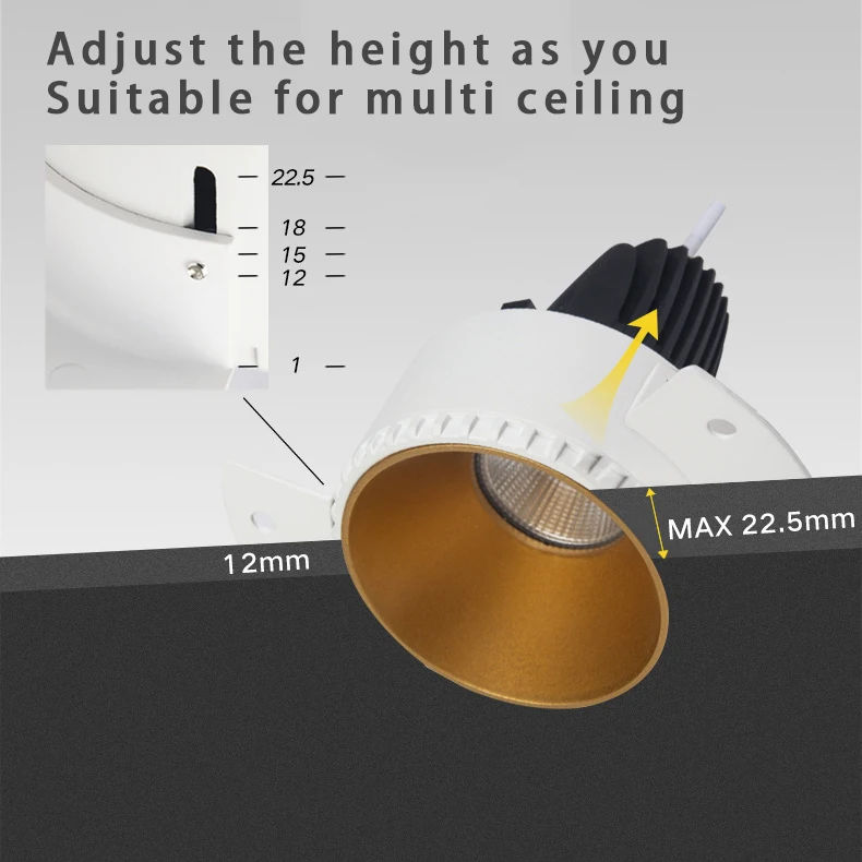 Matt White 15w Mr16 Frameless Spotlight 18w Cob Down Light Recessed ...