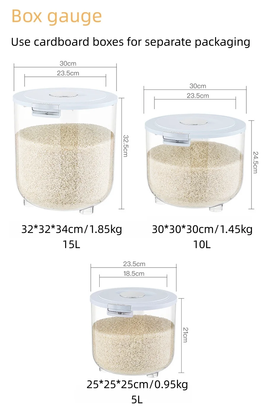 Multifunctional Rice Jar Food Storage Container Box Suitable for ...