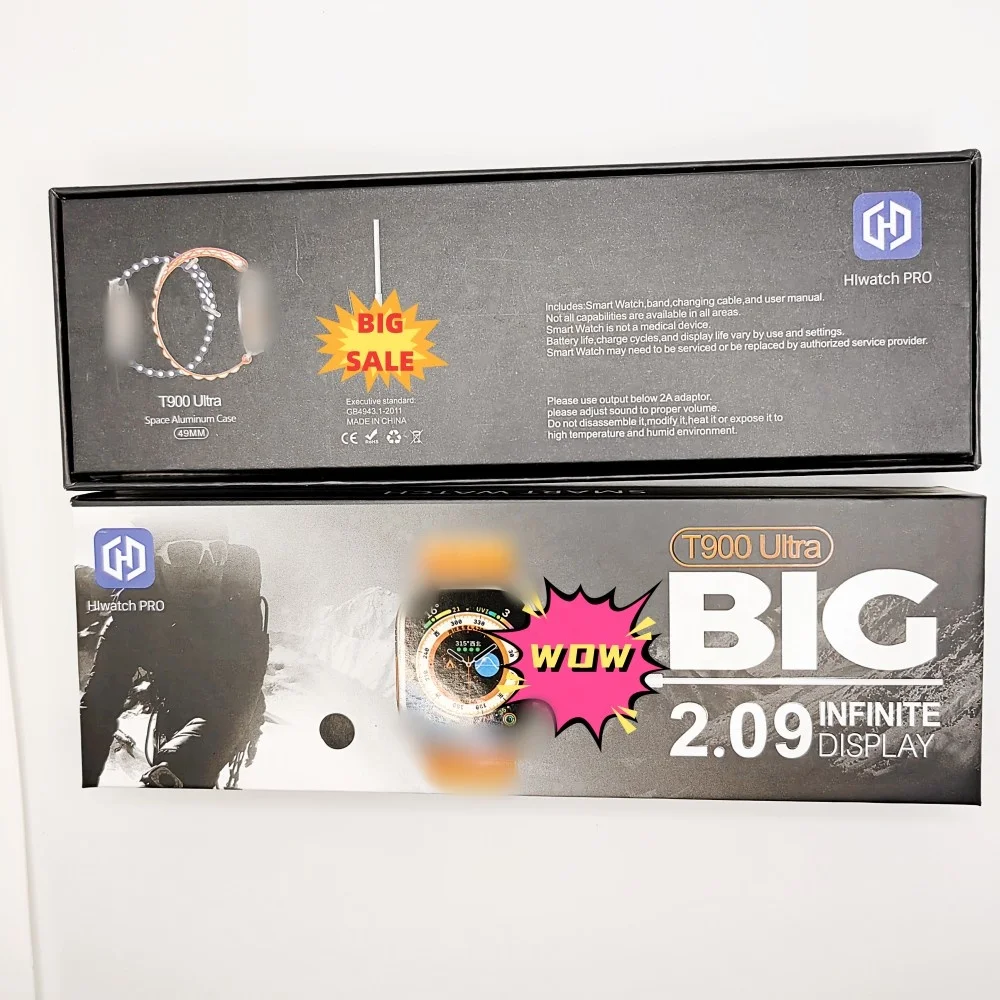 Reloj T900 Ultra Big 2.09 Smartwatch Series 8 Montre Reloj Inteligente Heart Rate Bt Call Smart ...