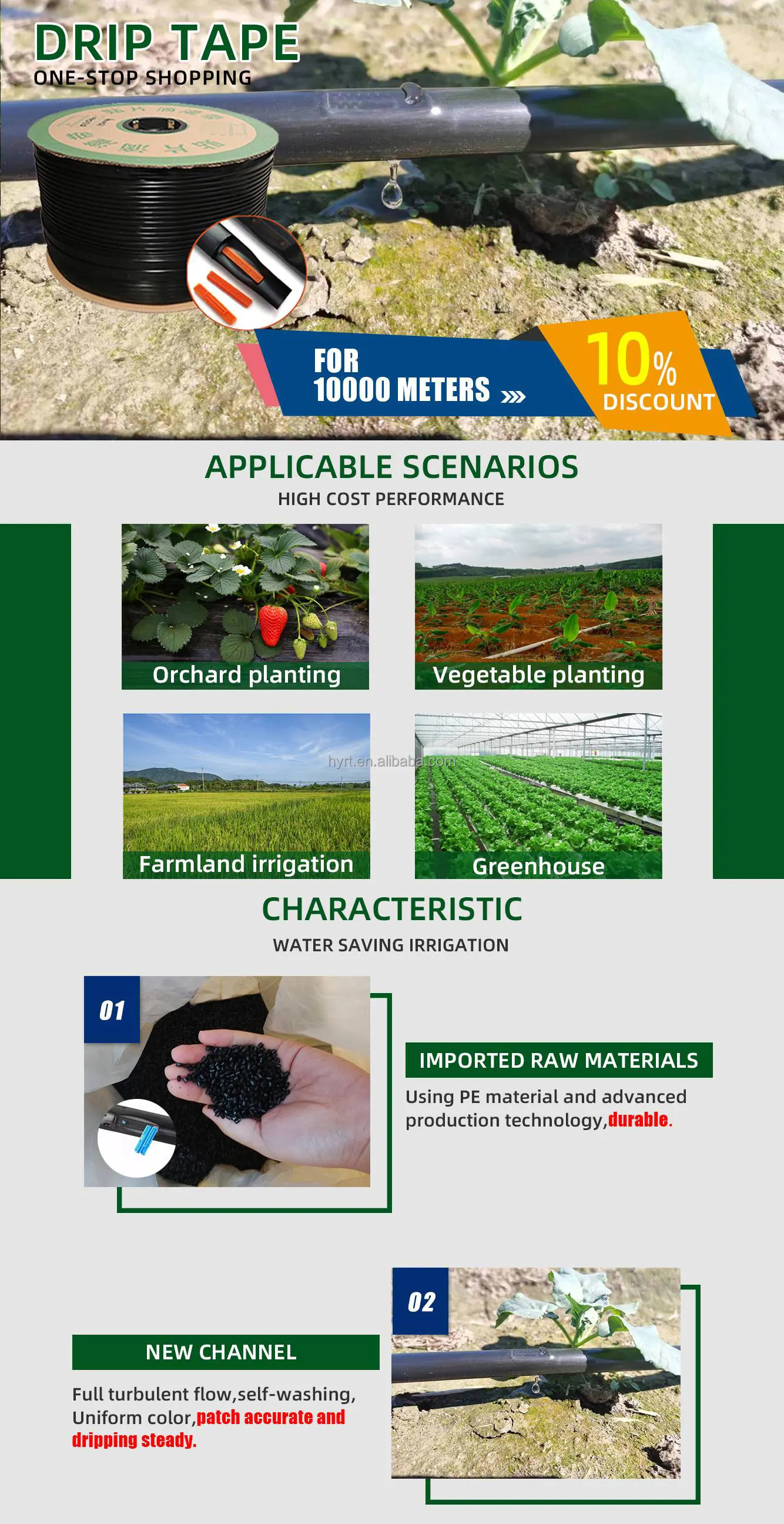 Manufacturer Watering Agriculture Drip Irrigation 16mm Drip Tape /pipe ...