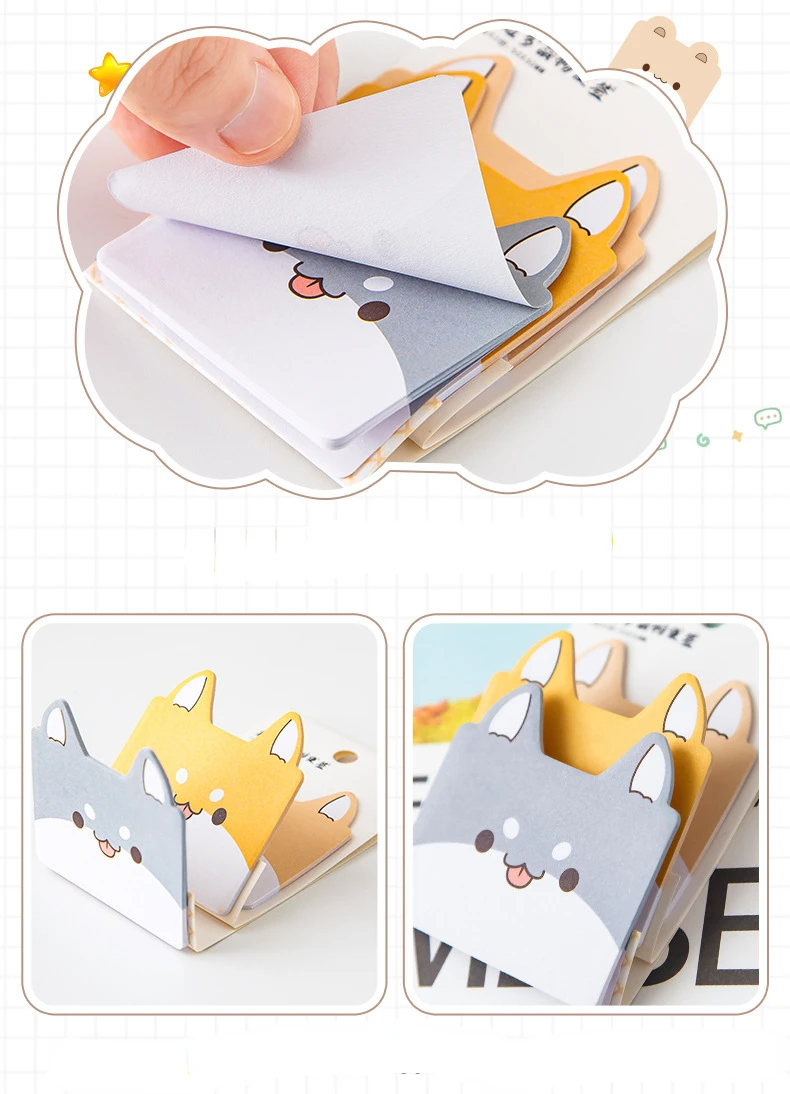 Wholesale Papeleria Creative Cartoon Cute Pet Sticky Notes Animal ...