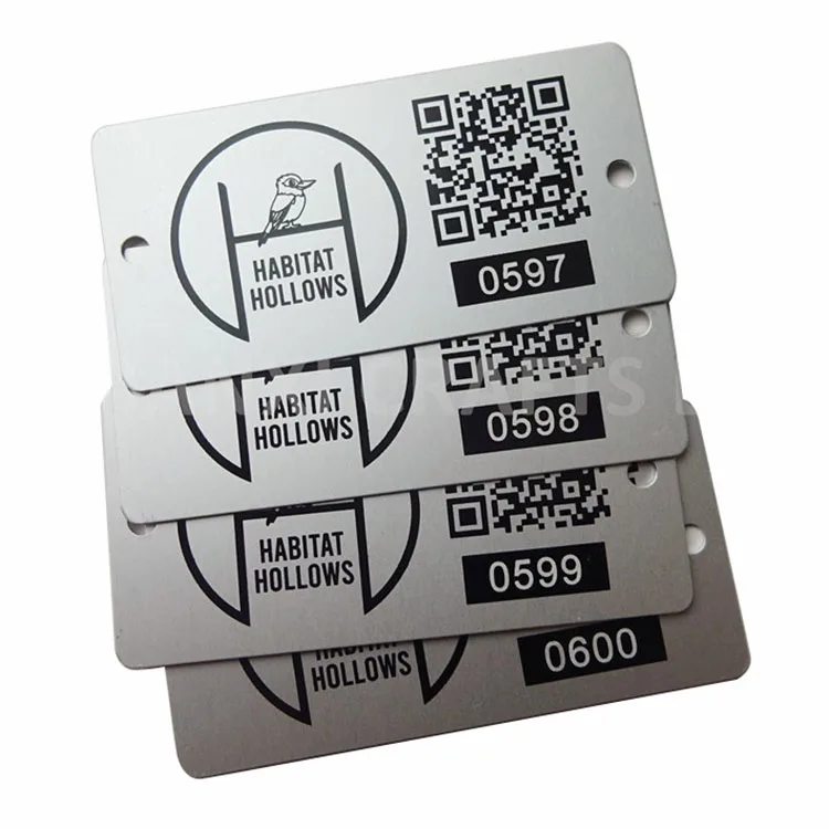 Custom Metal Identification Barcodes - Anodized Aluminium