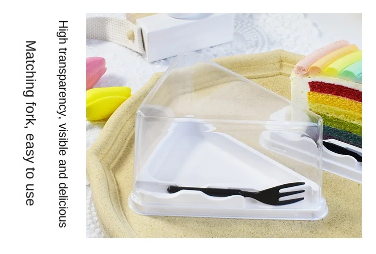 Clear Plastic Take-Away Triangle Cake Cheese Food Sandwich Container ...