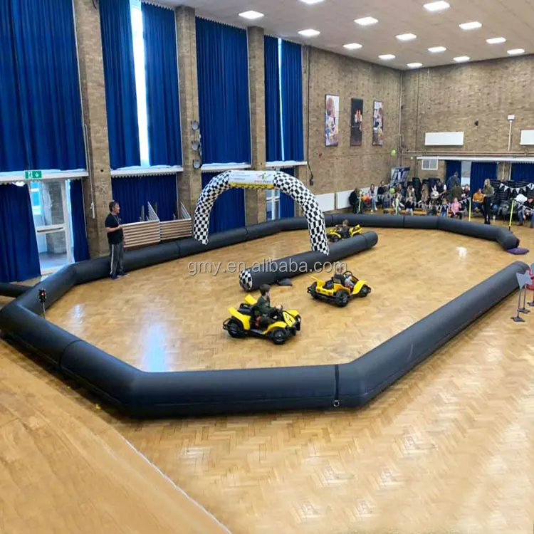 Commercial PVC Electric Race Cars Tracks - Inflatable Go Karting Track