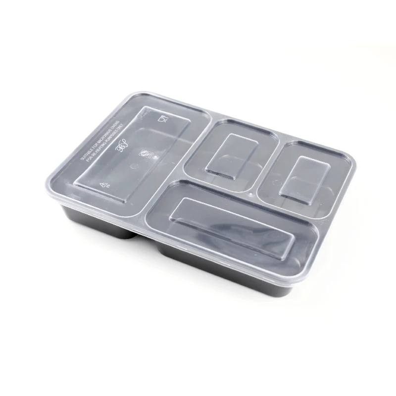 Plastic Food Container Take Out Packaging Disposable 4 Compartment ...