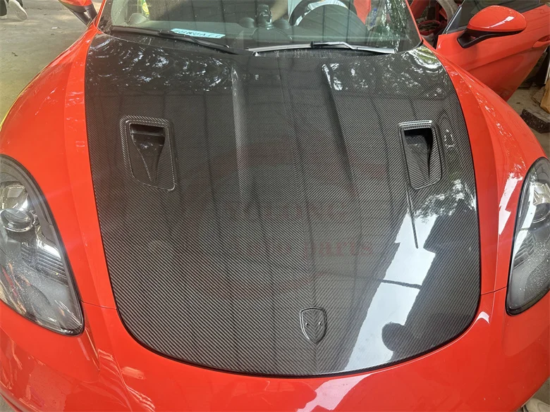 RS Style Dry Carbon Fiber Hood for Porsche Boxster Cayman 718 981 ...