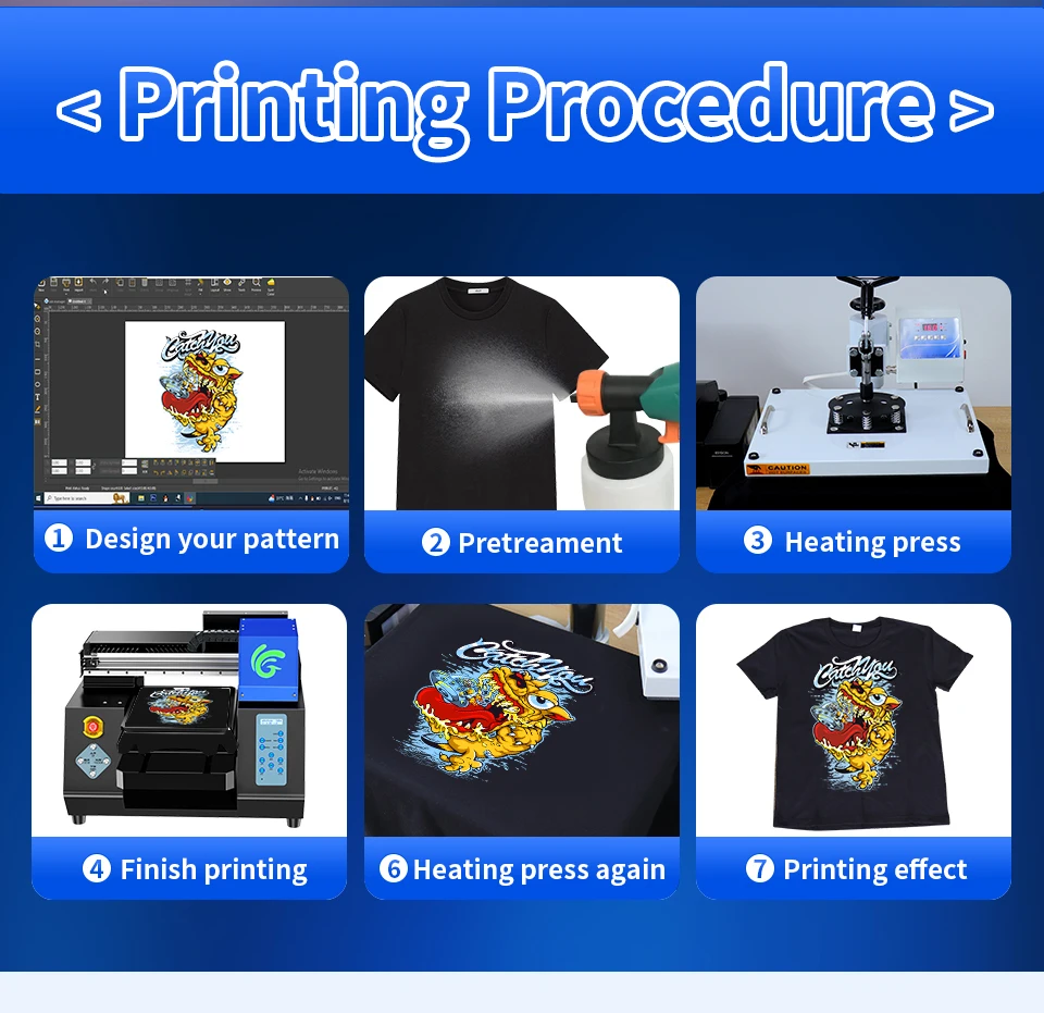 A3 Desktop DTG Printer with Dual XP600 Heads for T-Shirt Printing Machine