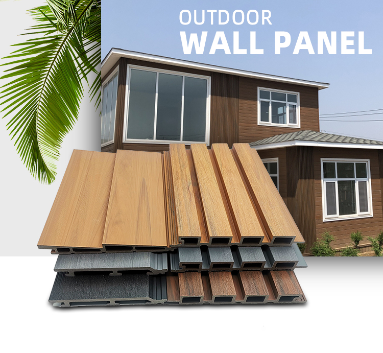 Outdoor Co-Extrusion Composite WPC Fluted Cladding Panel Exterior Wall ...
