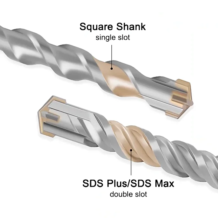 Rock Carbide-tipped Sds-max Rotary Hammer Cross Tip Masonry Drill Bits ...