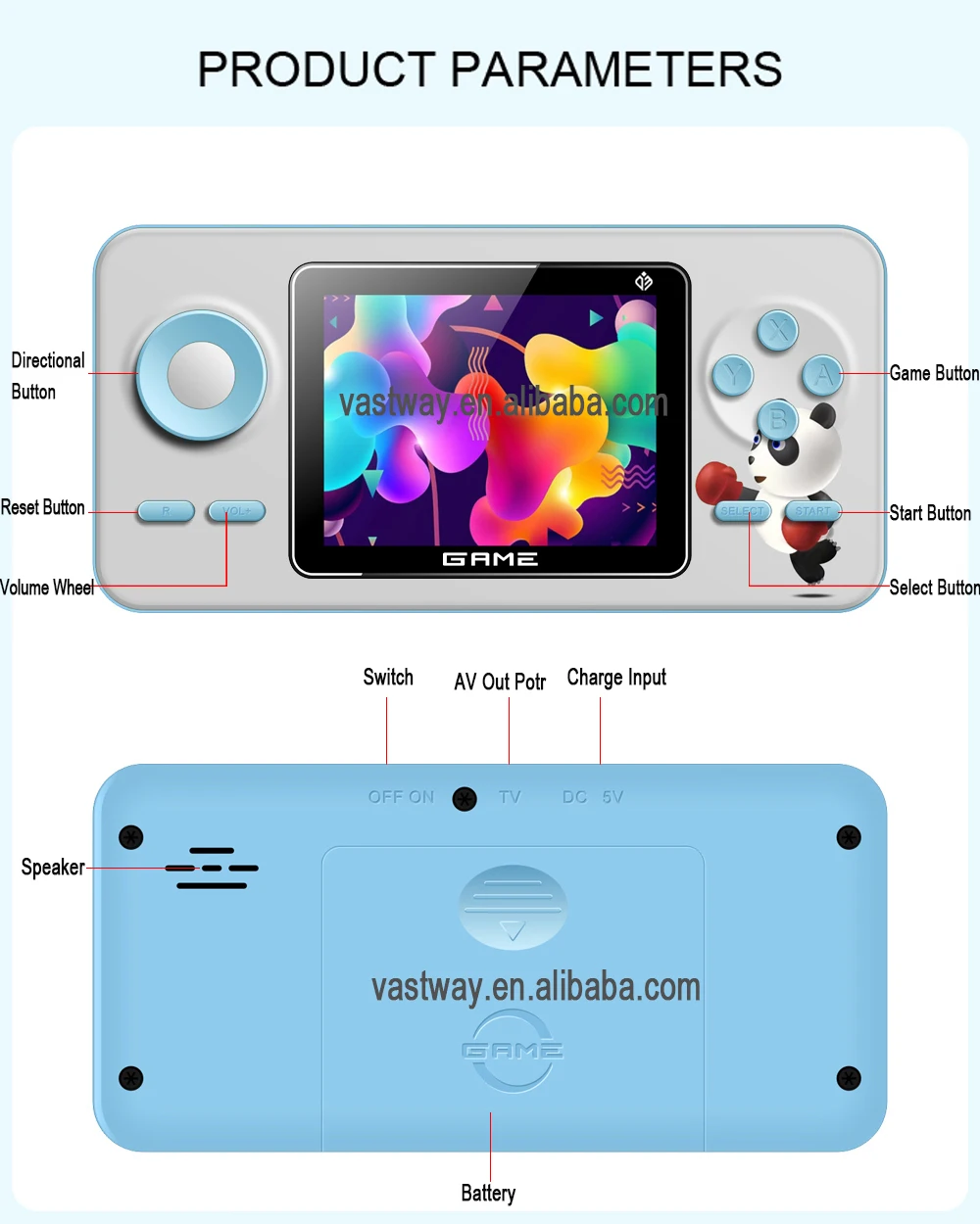 Portable Classic Fc Retro Game Console Player Hand Held Game Player ...