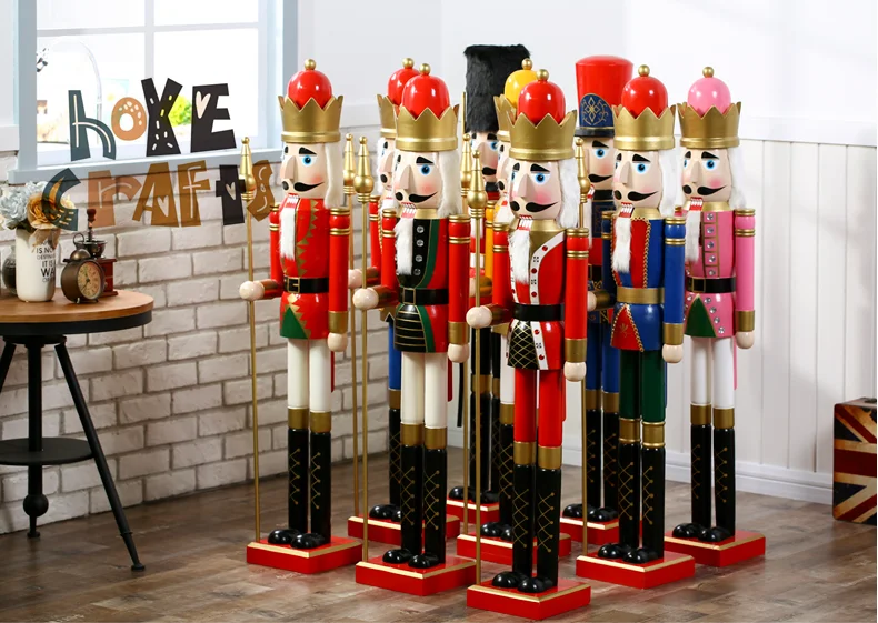 Giant Colorful Wooden Nutcrackers - Perfect Christmas Decor