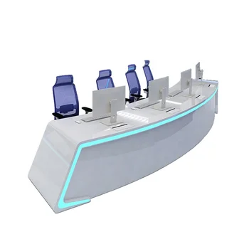 Led Light Office Reception Desk Computer Console Desk Conference Room ...