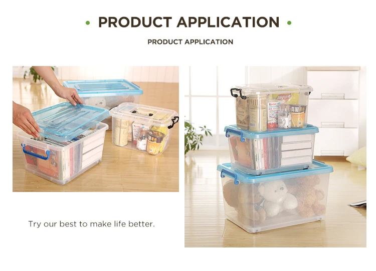 Customized 35 L 50l 60 Liter Plastic Clear Storage Box With Lid - Buy ...