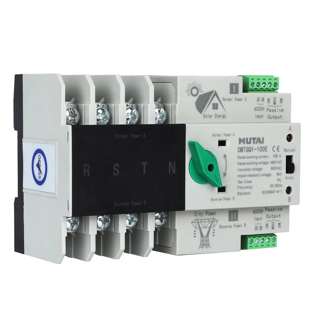 4 Pole Solar Ats 10a 16a 20a 25a 32a 40a 50a 63a 80a 100a Pv Automatic ...