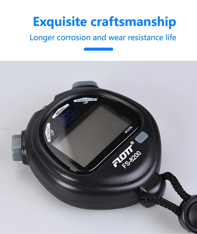 Digital Popular Timer Clock Stopwatch Single 3 Rows 200 Memory Student ...