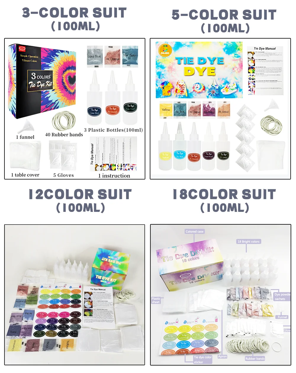 Art Set Party Diy Fabric Tie Dye Kit Textile Dye Indoor Entertainment ...