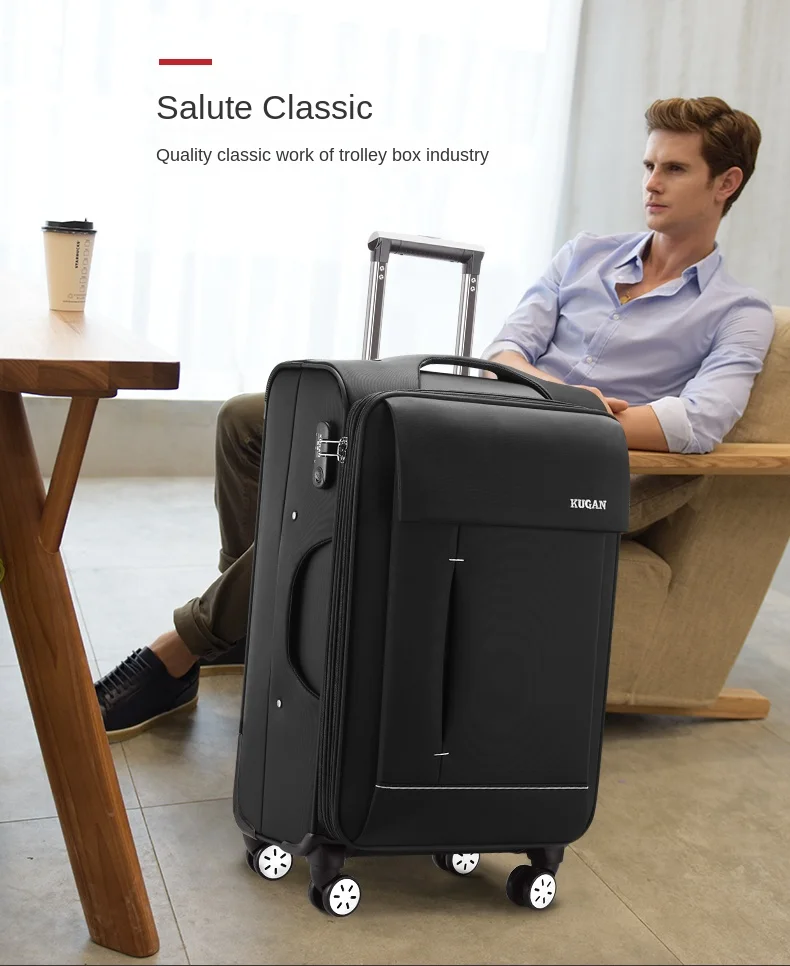 Large Capacity Waterproof Soft Travel Trolley Oxford Carry-on Luggage ...