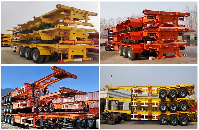 3 Axle Steel Heavy Equipment Transport Semi Trailer with Hydraulics and ...