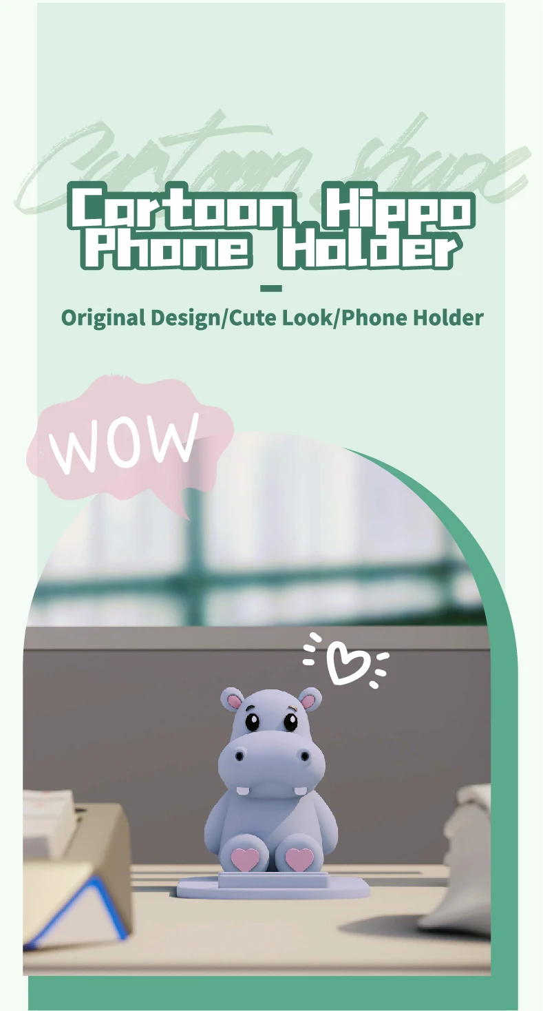Cute Hippo Phone Holder - Adjustable, Portable, and Flexible