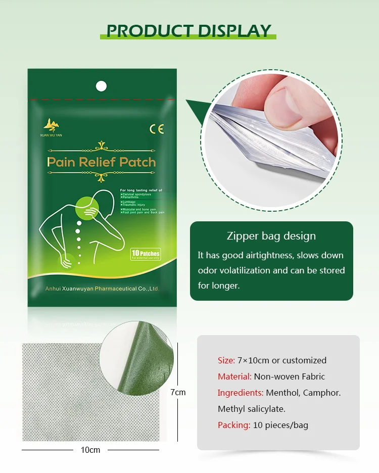 Fast Effective Natural Menthol Extraction Pain Relief Patch