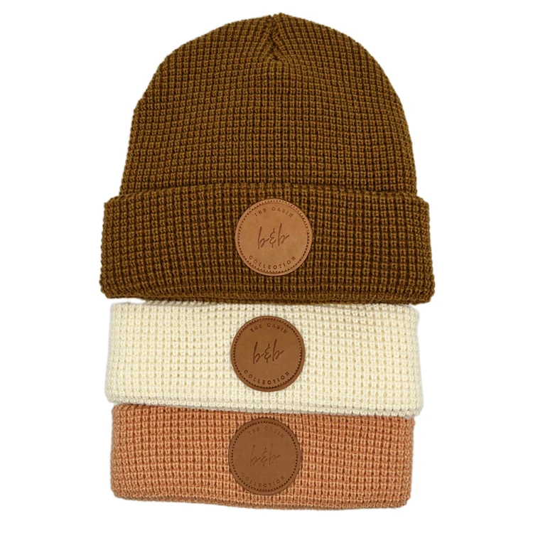 Custom Patch Labels Logo Knit Toque Winter Hat Knitted Beanies