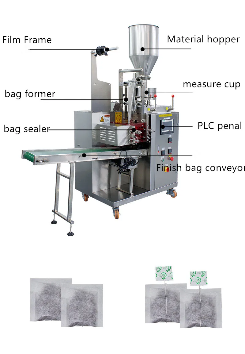 Automatic Cotton Filter Paper Tea Bag Packing Machine with String and ...