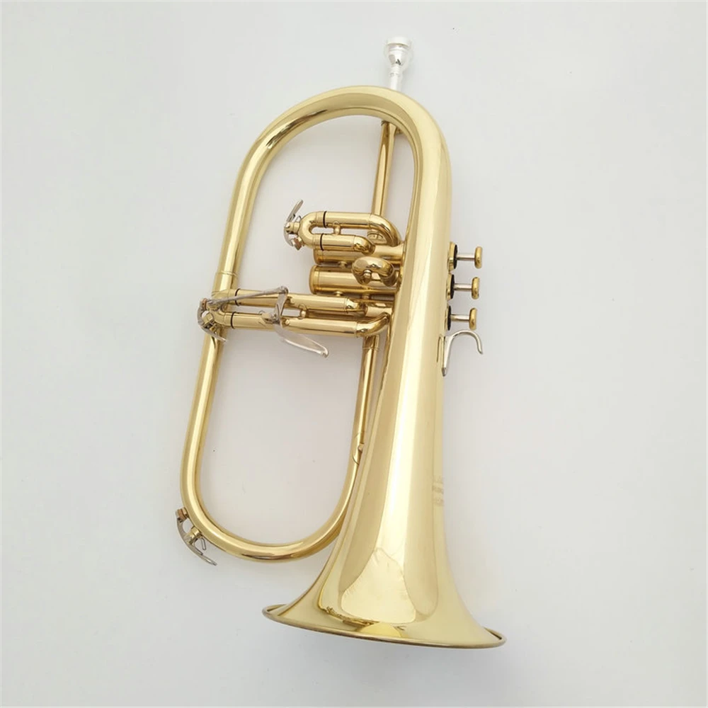 B Keys High Quality Gold Painted Flugelhorn Trumpet - Buy Flugelhorn ...