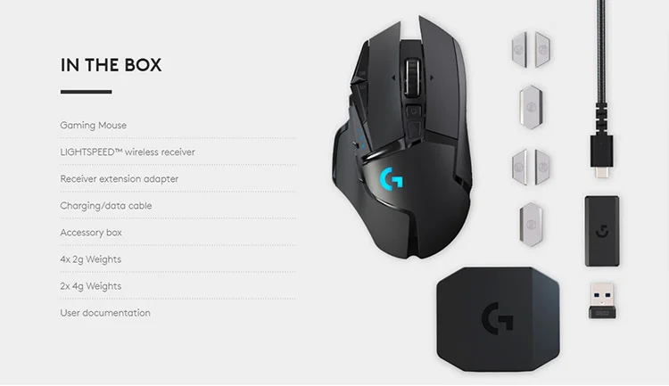 Logitech G502 Lightspeed Wireless Gaming Mouse 25600 Dpi 11 ...
