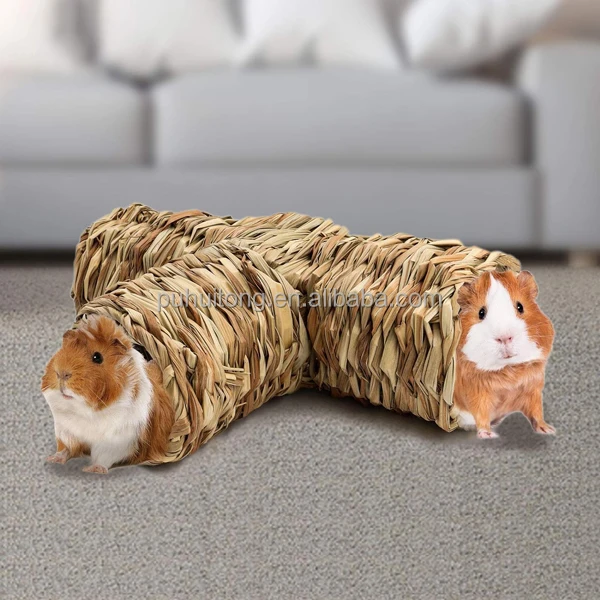 Hamster Cuddle Tunnel - Natural Dried Woven Grass Hideaway