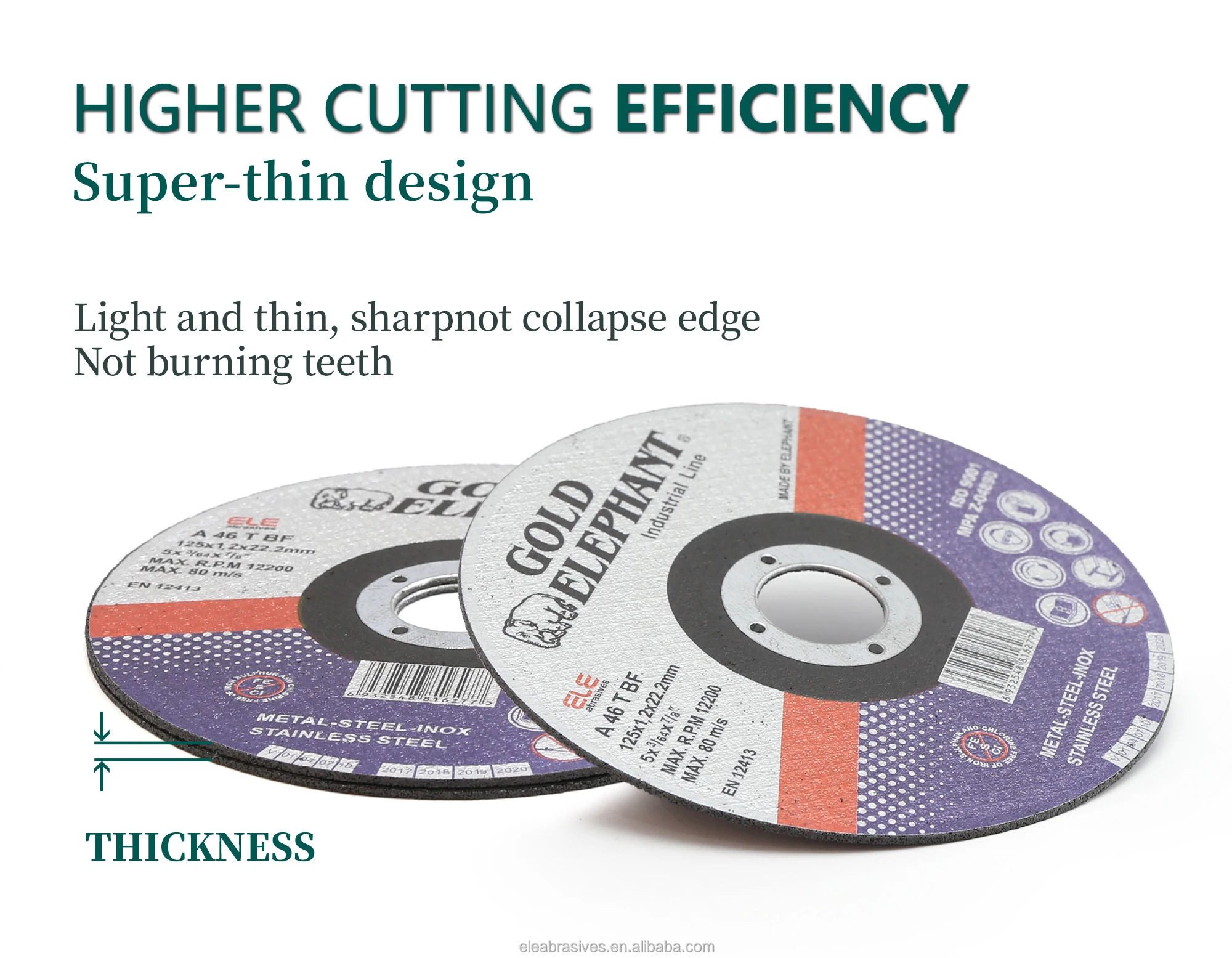 Gold Elephant Aluminium Oxide 5 Inch Cutting Disc Metal Cutting Wheel ...