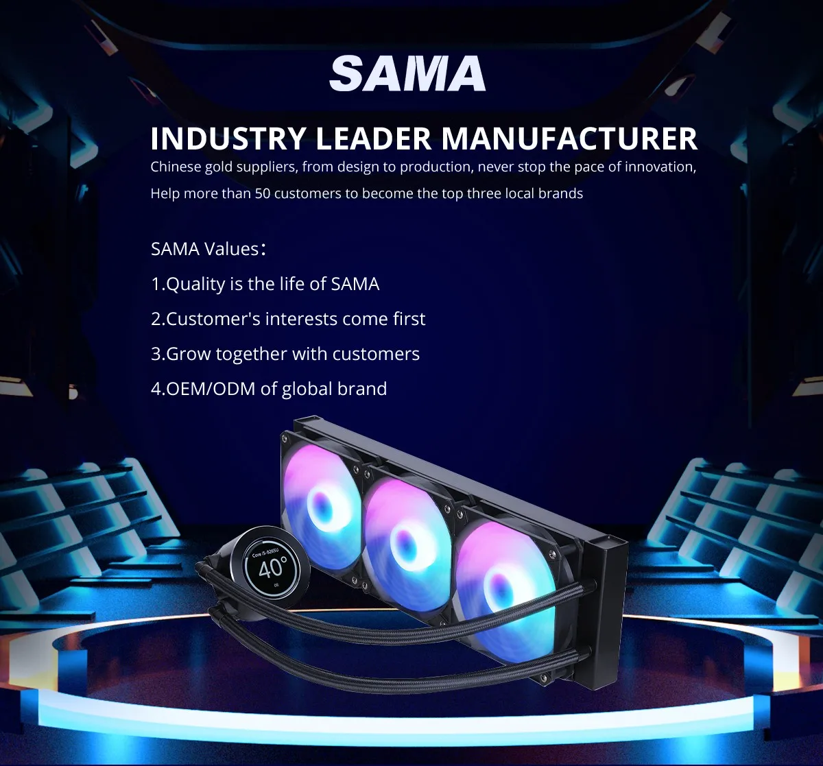 Sama New Design Amd/intel Series 240mm Liquid Water Cooler Large Air ...