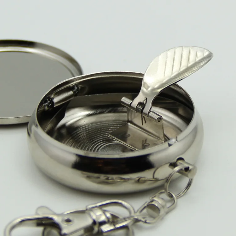 Multi-Design Custom Logo Portable Mini Metal Ashtray With Key Chain ...