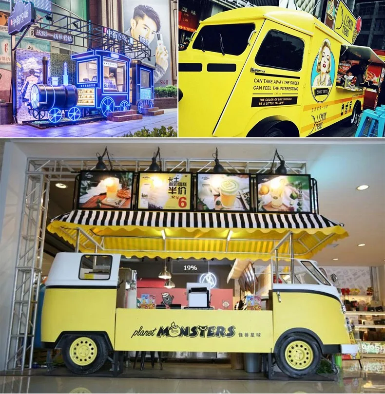 Snack Truck Multifunctional Dining Car Mobile Stall Electric Four-wheel ...