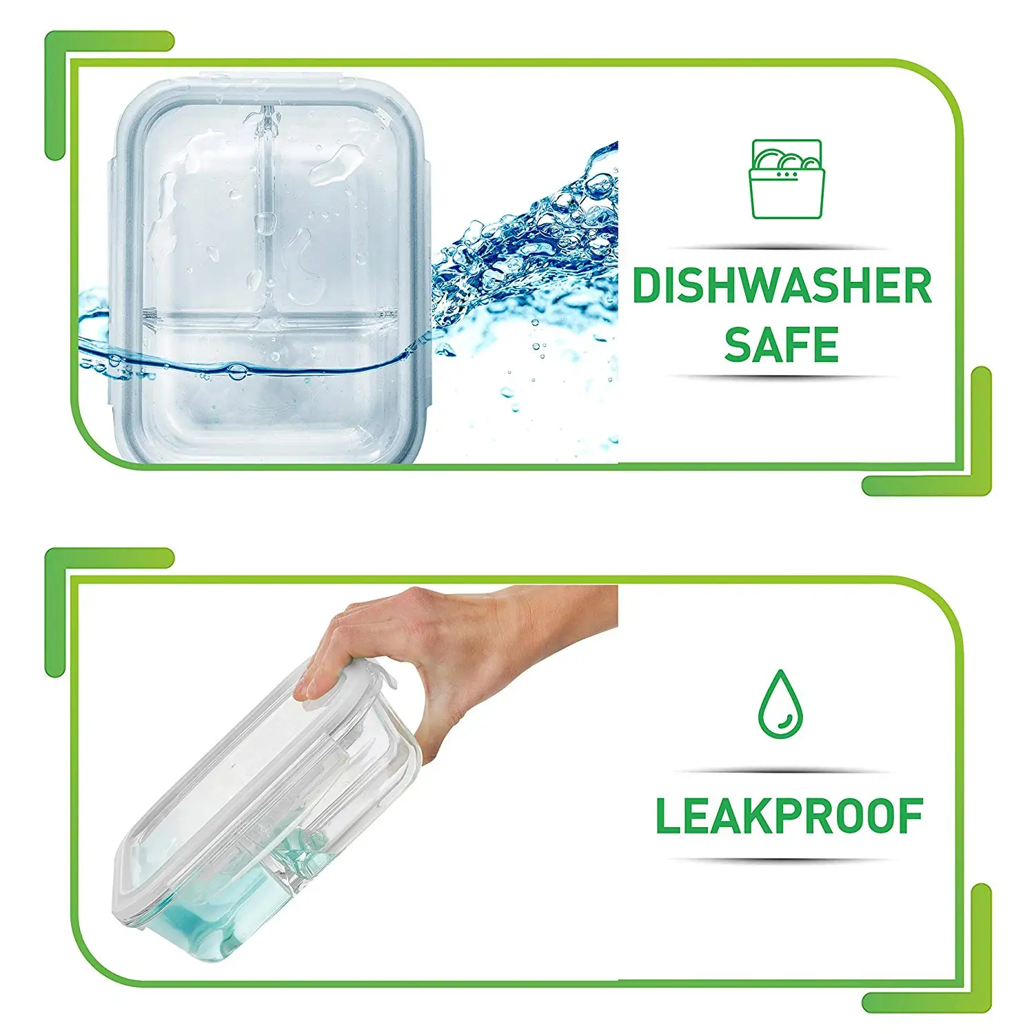 LEHE Glass Food Containers - Leak Proof & Microwave Safe