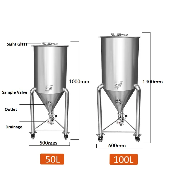 100 Liter Stainless Steel Fermenter - Ideal for Homebrew