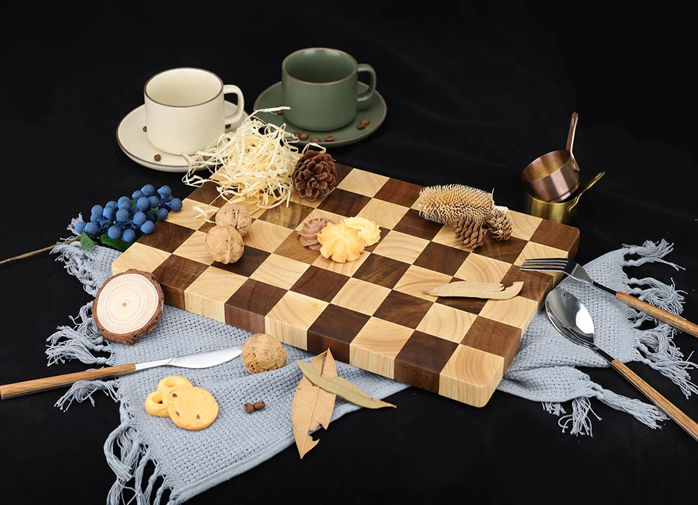 Acacia Wood Cheese Grid End Grain Cutting Chopping Server Block Board ...